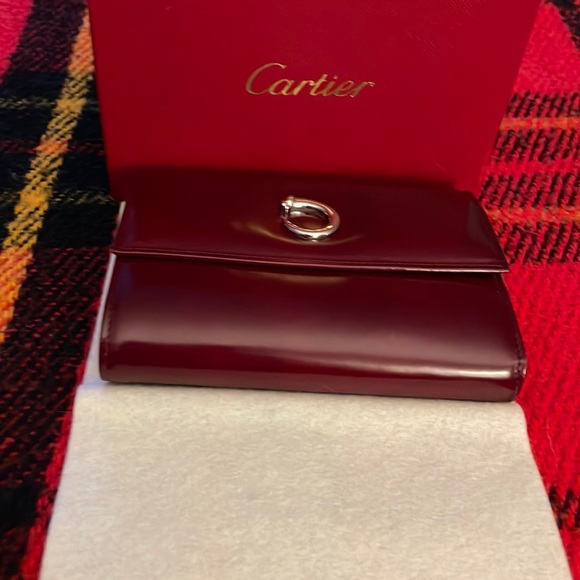 Cartier | Bags | Cartier Vintage Wallet Red Silver Hardware Great ...